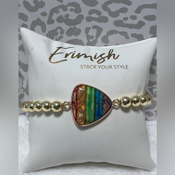 Erimish | Jewelry | Brand New Erimish Bracelet Multi Colored Stone Gold ...